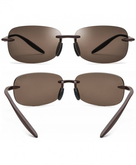Tr90 Rimless Polarized Sunglasses For Men With Square Mirror Nylon Lens